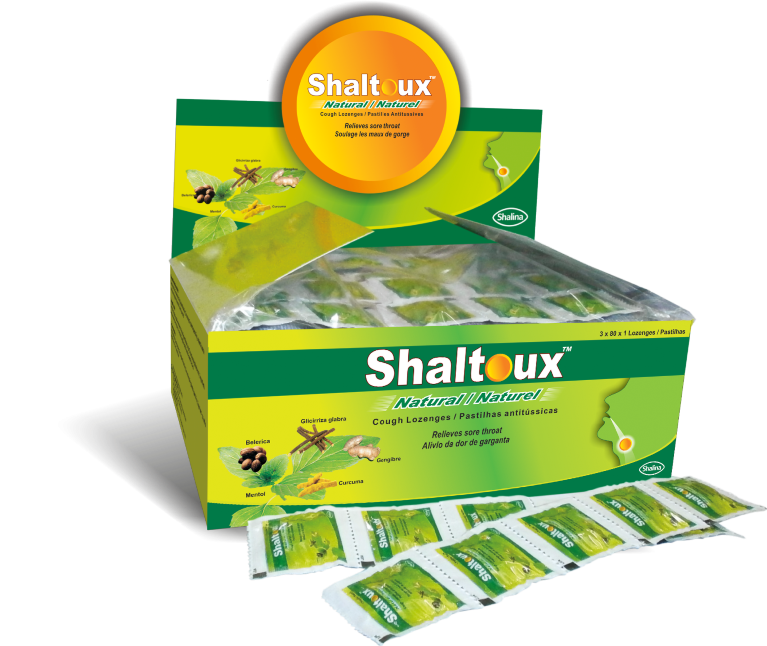 Pastilles contre la toux Shaltoux Naturel - Shalina Healthcare